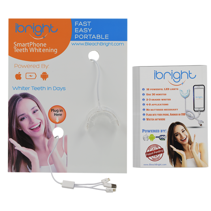 Bleach Bright iBright Demo Display with Postcards | Comes with 1 iBright Demo LED Light and 50 ...
